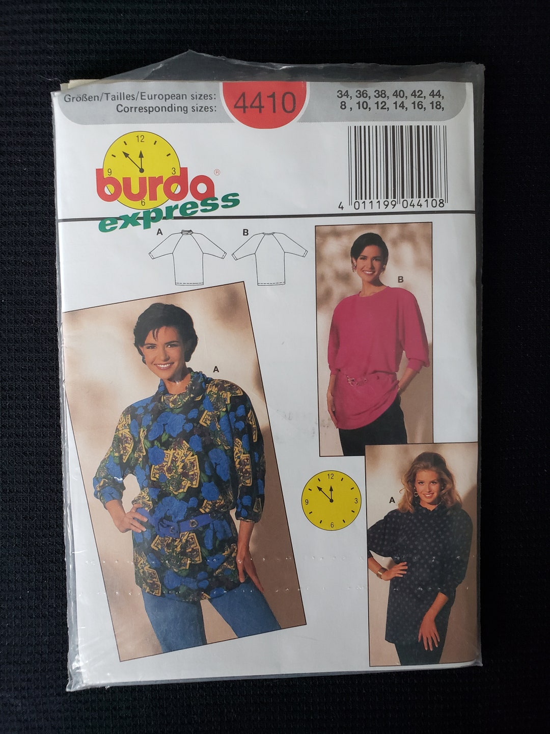Burda 4410 Express Sewing Pattern for Misses', Pullover Top, Tunic Sz 8 ...