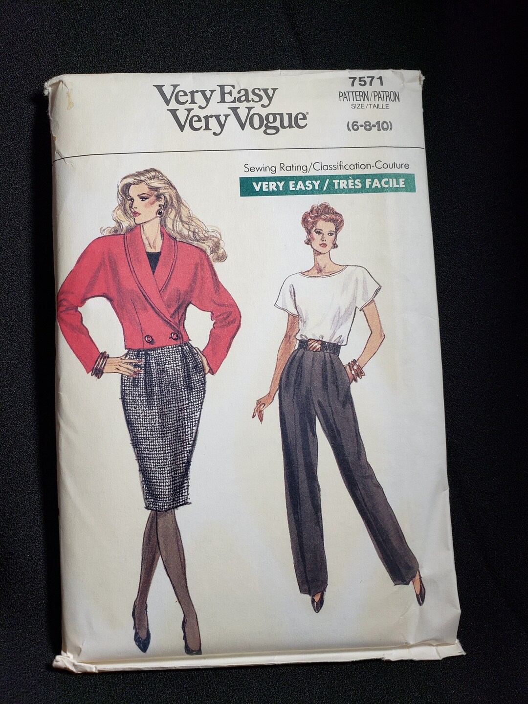 Vogue 7571 Sewing Pattern for Waist Length Jacket, Tapered Pleated ...