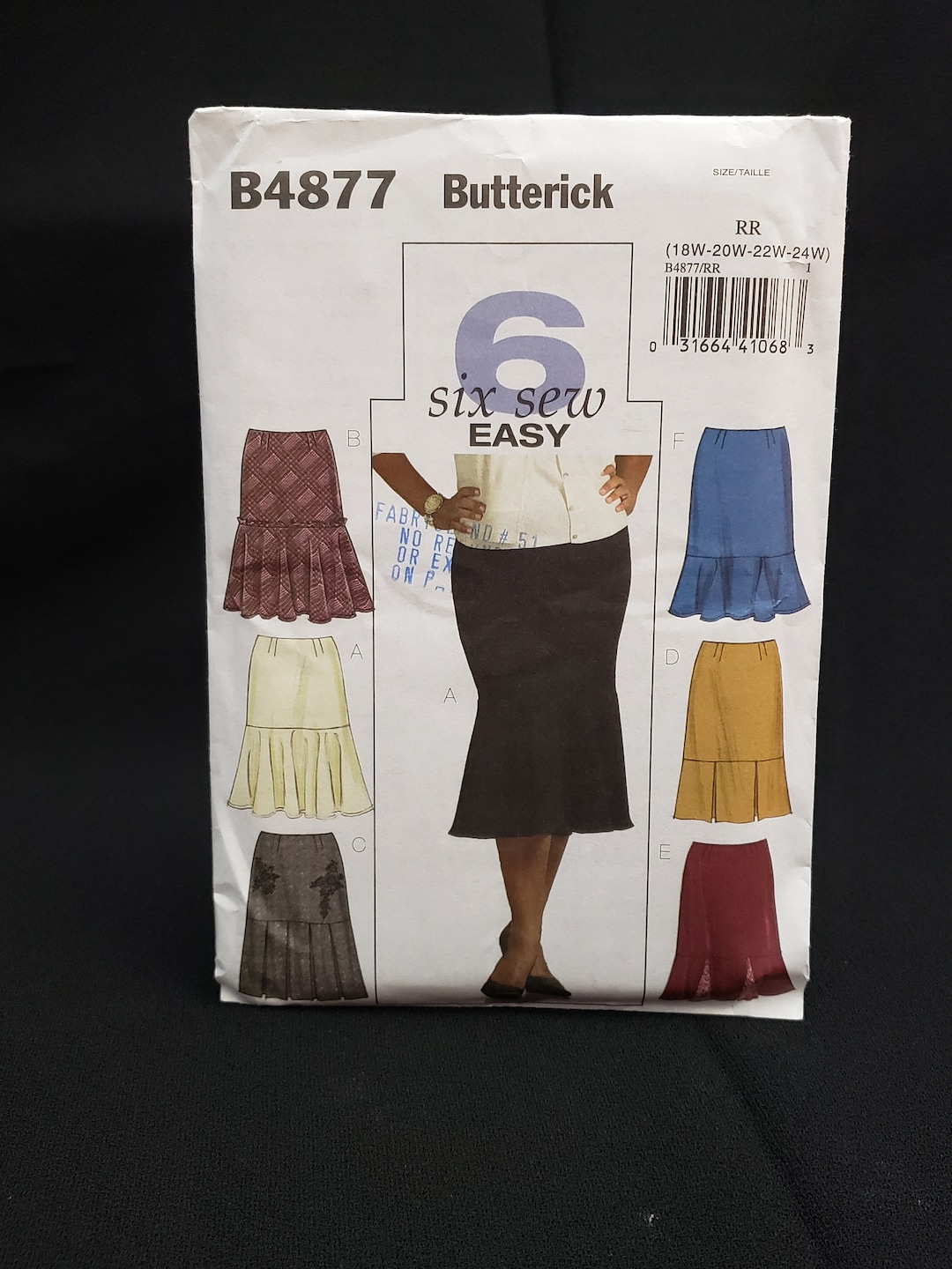 Butterick 4877 Sewing Pattern for Six Easy Skirt Patterns - Plus Sizes ...