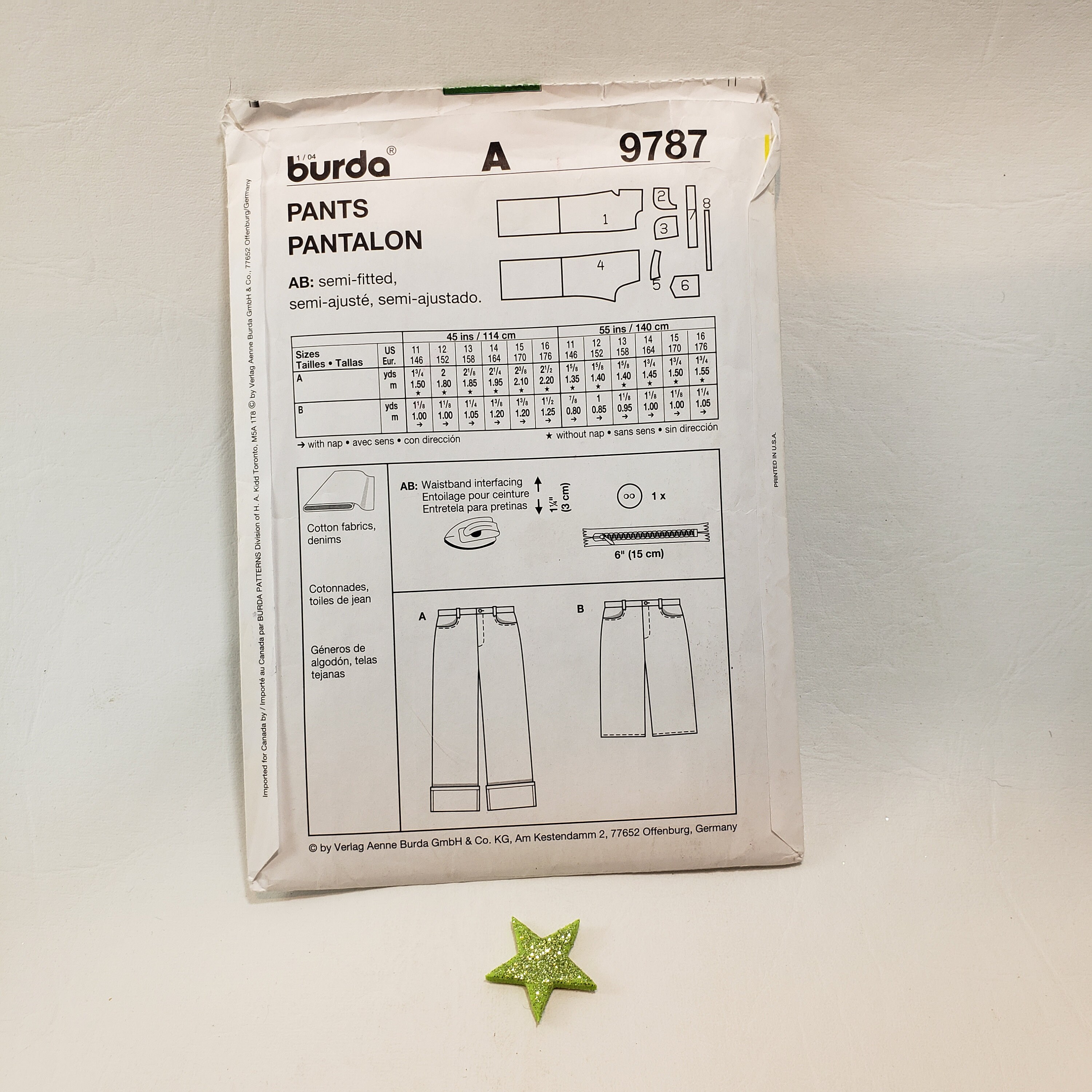Burda 9787 Boys Pants Sewing Patterns, Size 11-16 UNCUT FF - Etsy