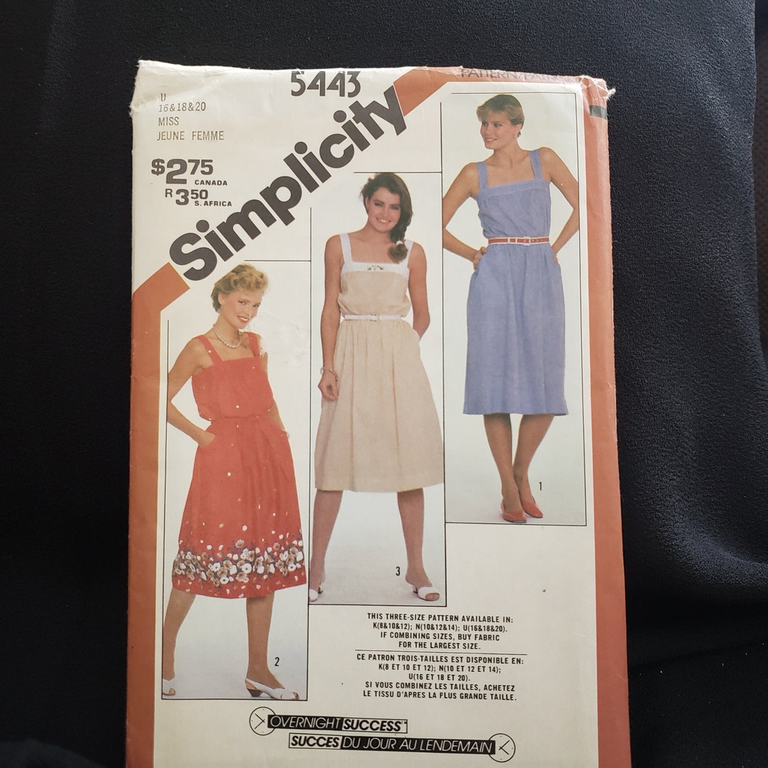 Simplicity 5443 Sewing Pattern for Misses Pullover Summer Dress ...