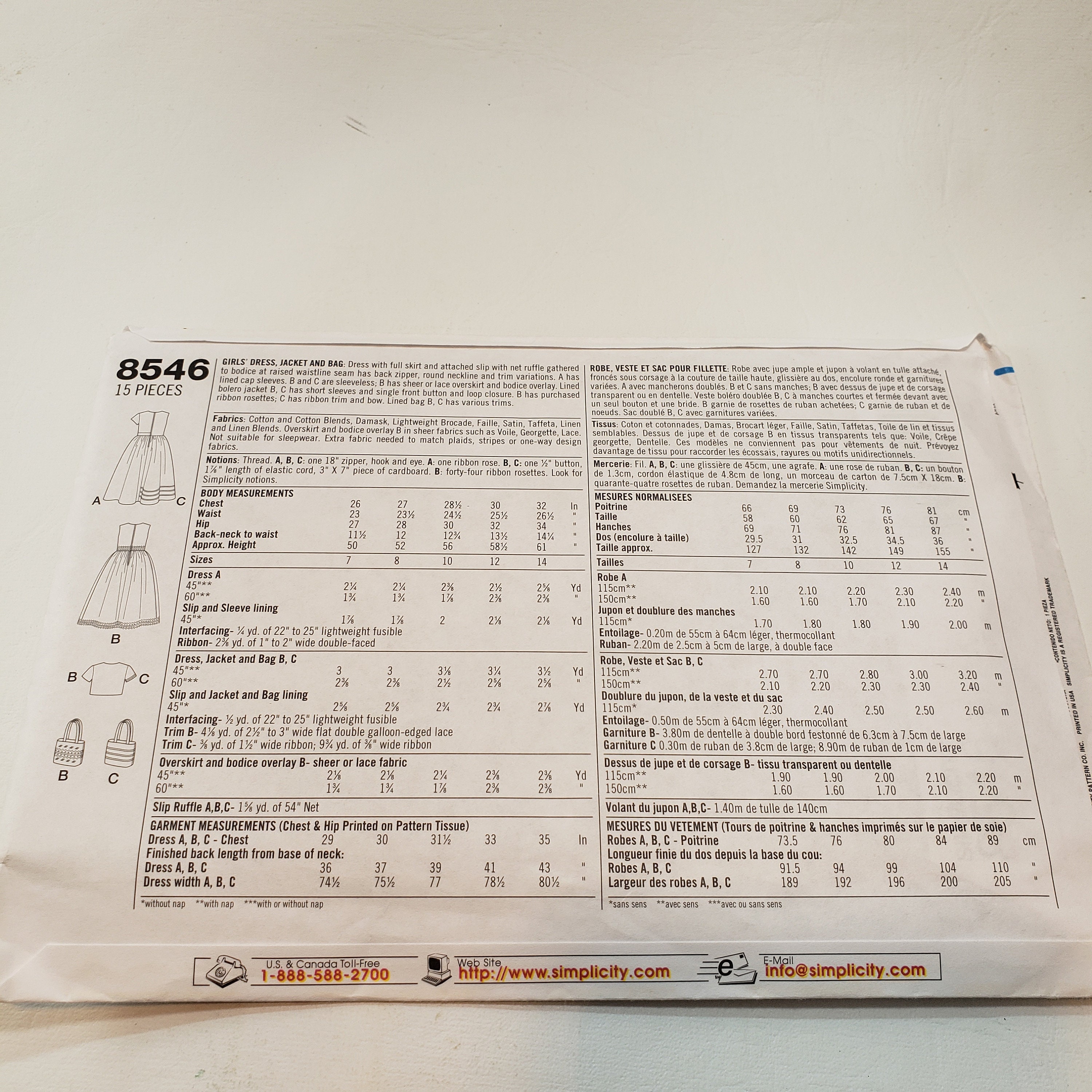 Simplicity 8546 Sewing Pattern Girls Empire Waist Dress - Etsy
