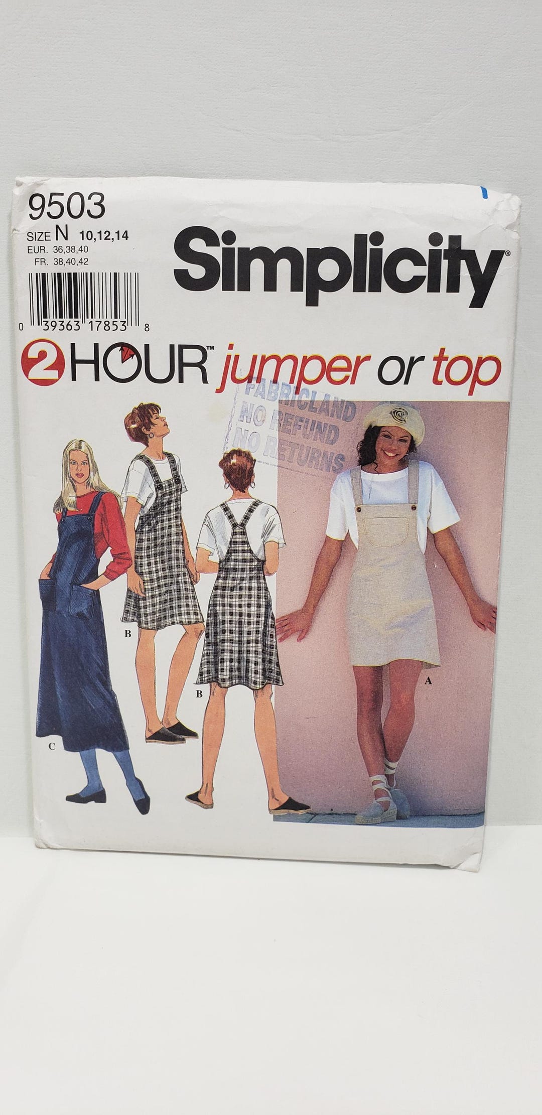 Simplicity 9503, Sewing Pattern for a 2 Hour Jumper or Top, UNCUT FF ...