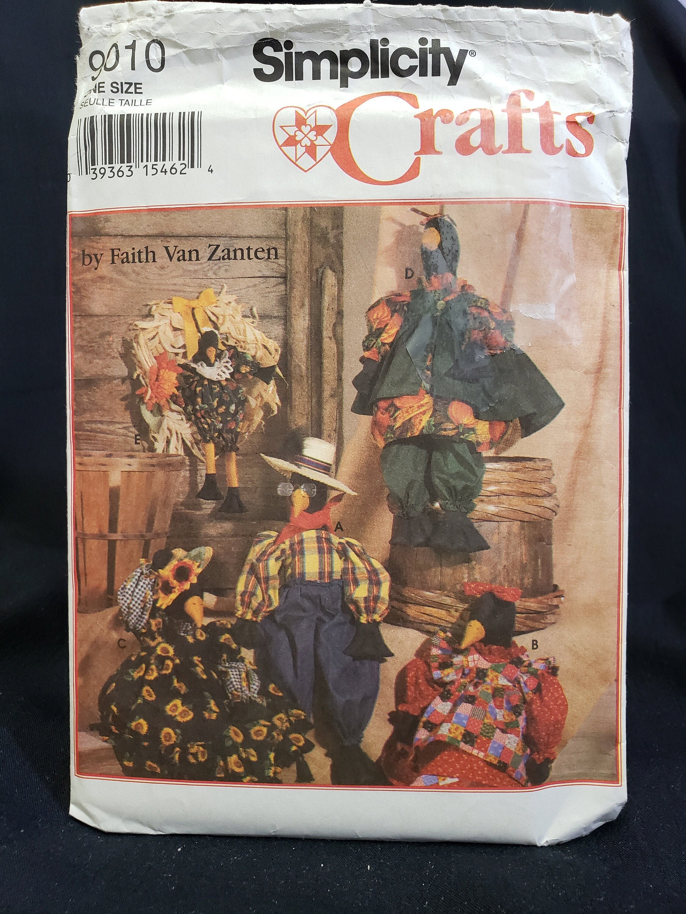 Simplicity 9010 Crafts Sewing Pattern for Faith Van Zanten Crows UNCUT ...
