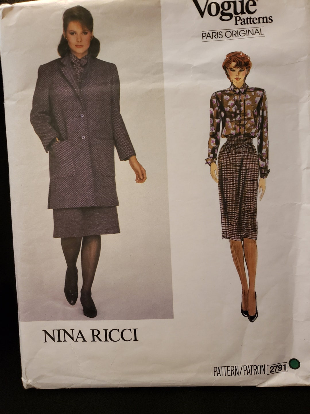 Vogue 2791 Sewing Pattern, NINA RICCI, Coat, Skirt and Blouse CUT Size ...