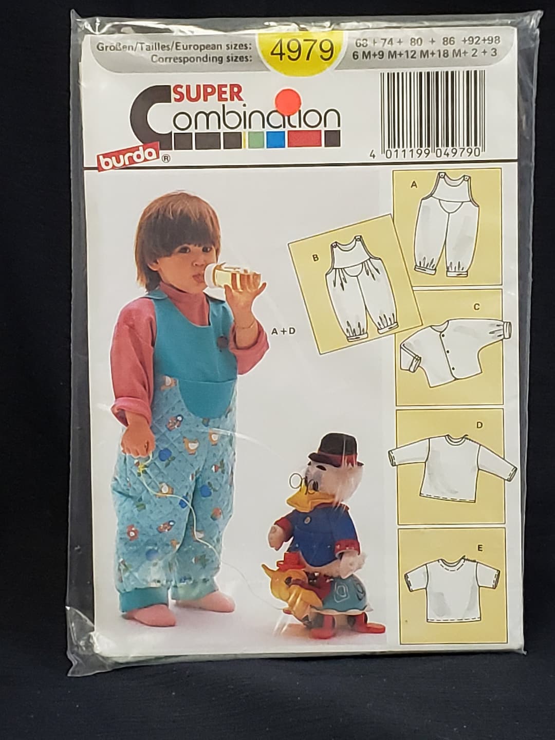 Burda 4979 Sewing Pattern Baby to Toddler's Overalls, Cardigan Style ...