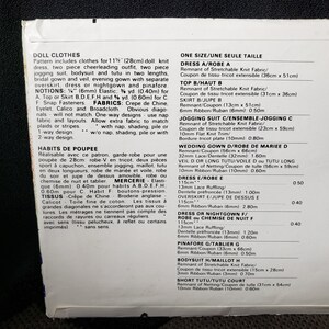 Butterick 4687 Craft Sewing Pattern for Doll Clothes for 11.5 Inch Doll ...