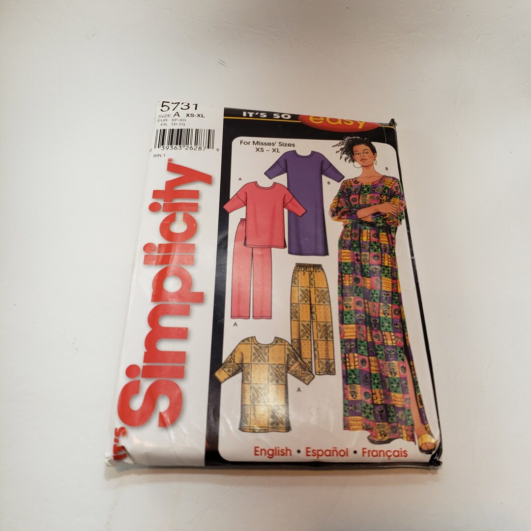 Simplicity 5731, Sewing Pattern, Uncut FF, Loungewear, Capsule Wardrobe ...