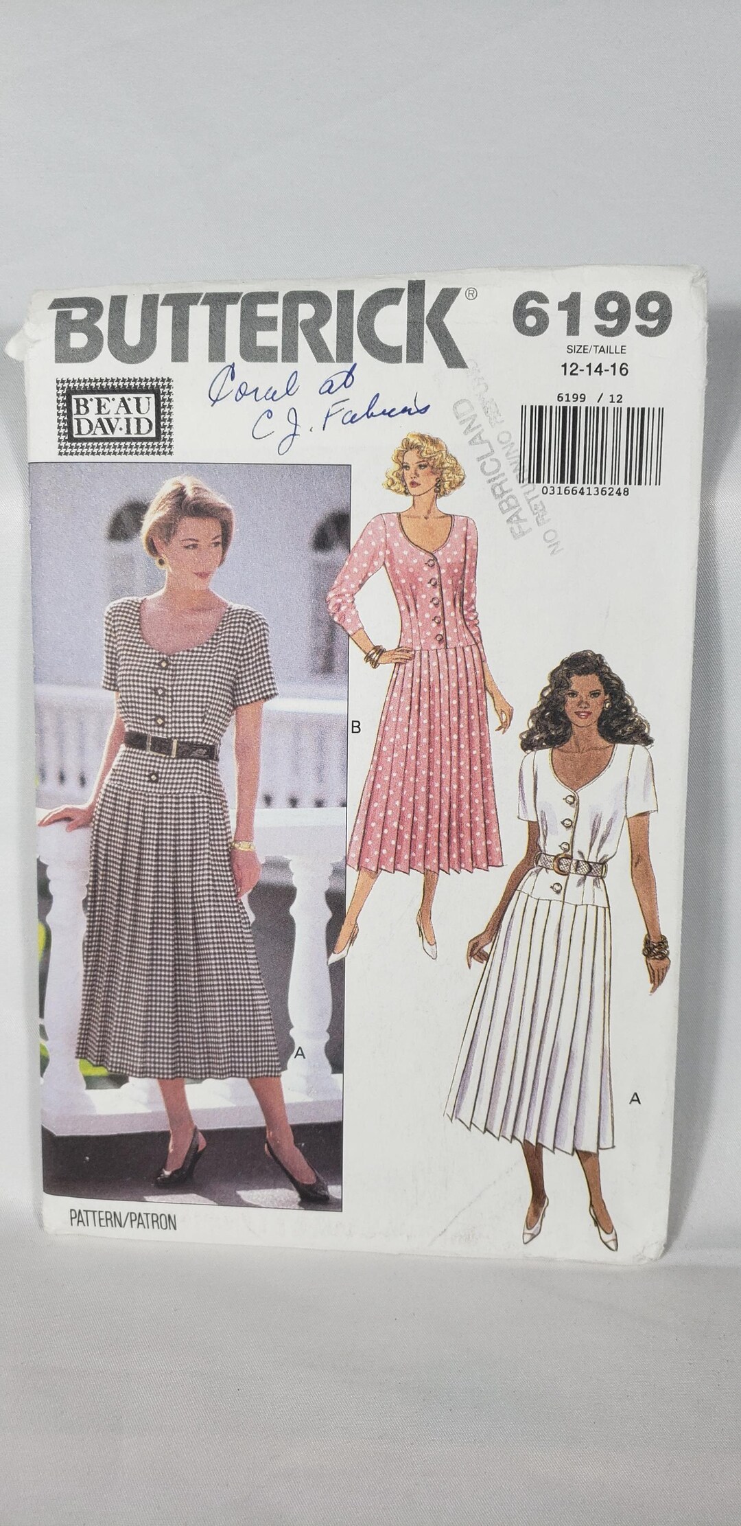 Butterick 6199, Uncut Dress Pattern Size 12-16 - Etsy