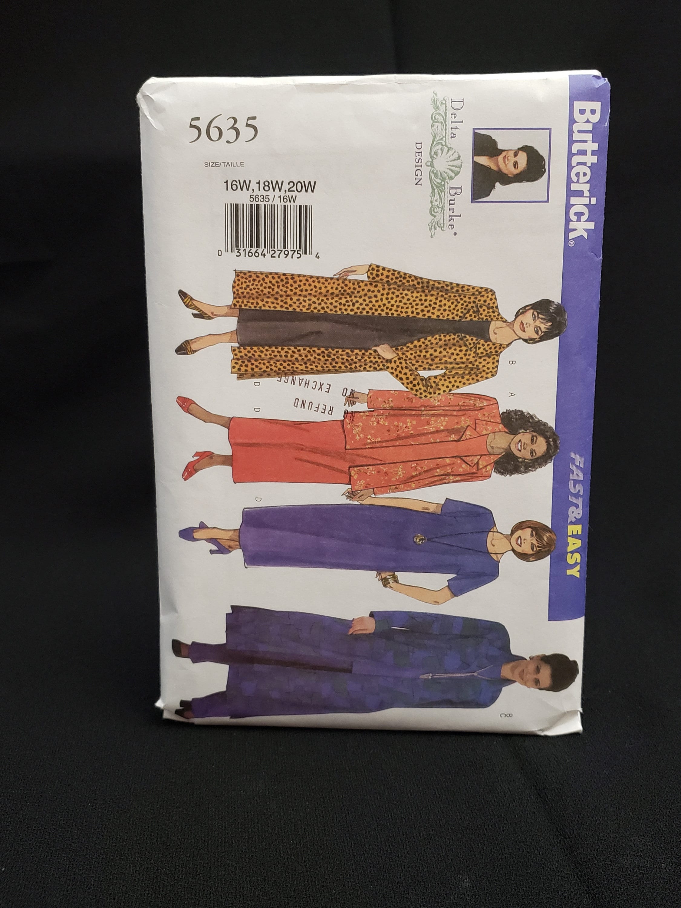 Butterick 5635 Sewing Pattern for Delta Burke Design Jacket, Duster ...