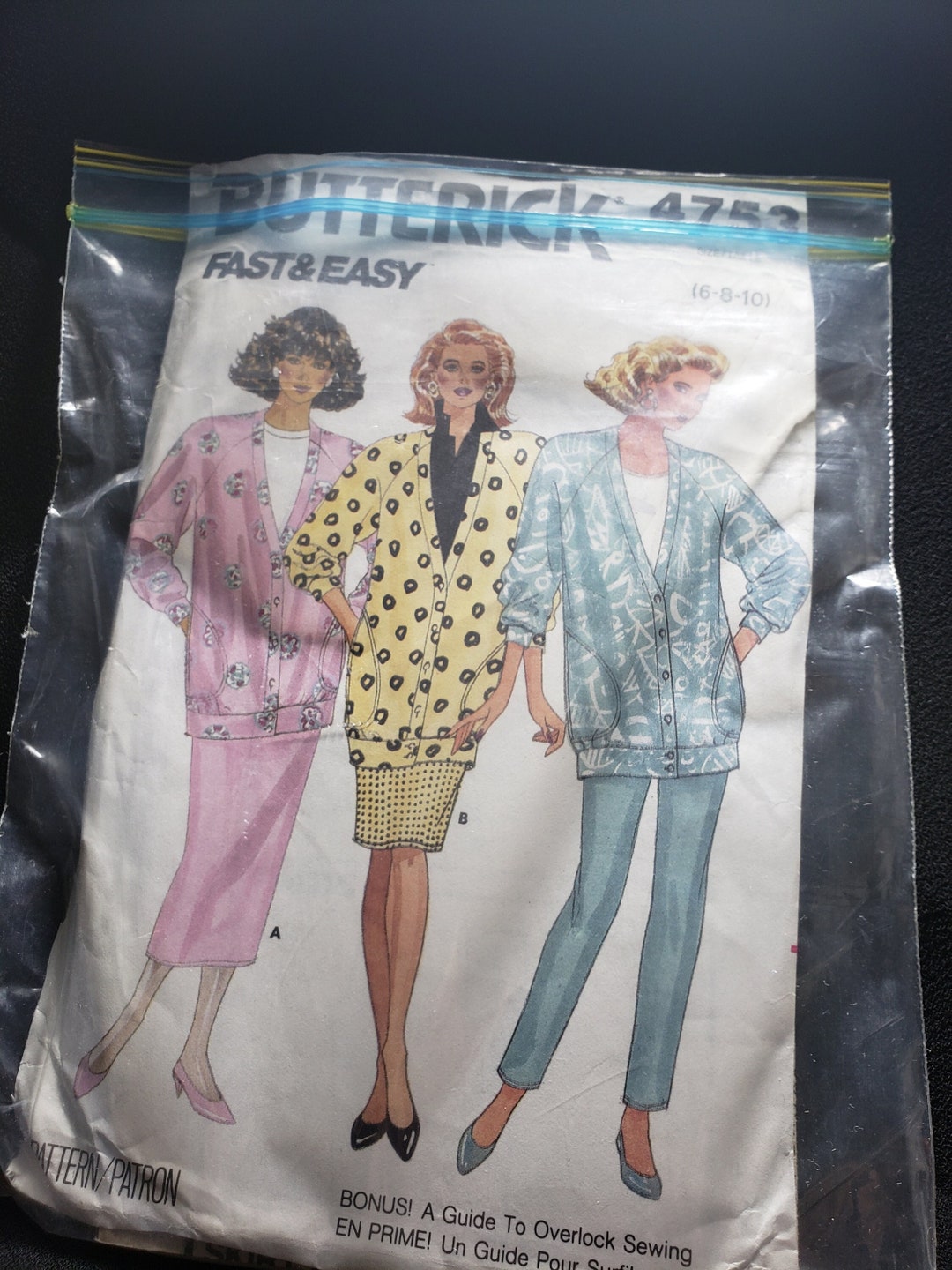 Butterick 4753 Sewing Pattern for Vintage Misses Jacket, Skirt, & Pants ...