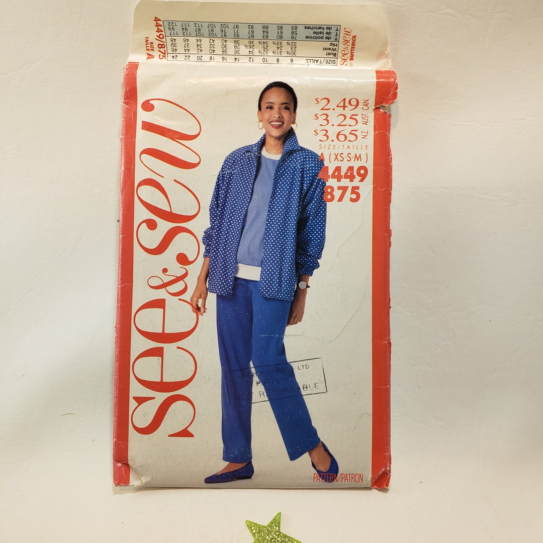 See Sew 4449, Sewing Pattern for Vintage Jacket, Top and Pants, Easy ...
