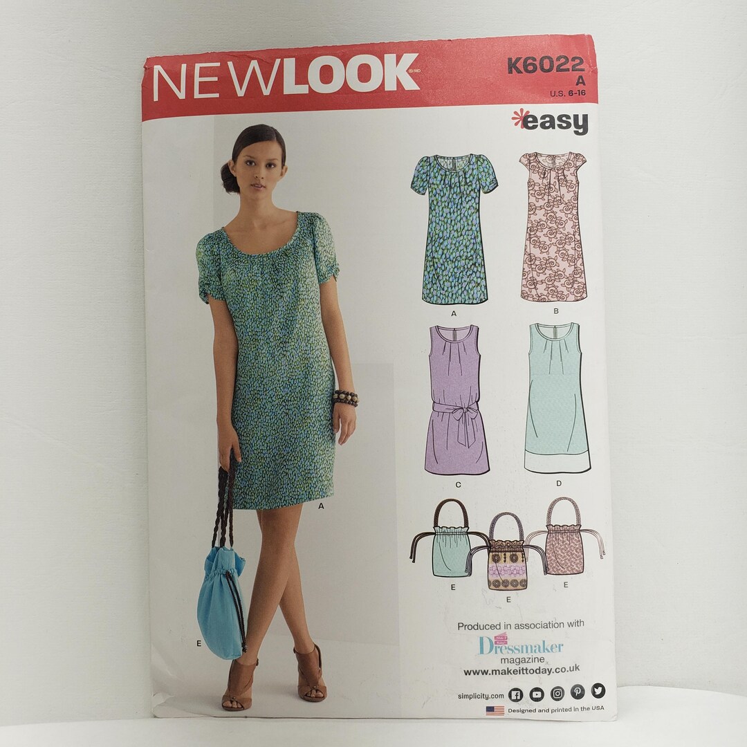 New Look 6022, Sewing Pattern for Dress With Handbag, Easy, UNCUT FF ...
