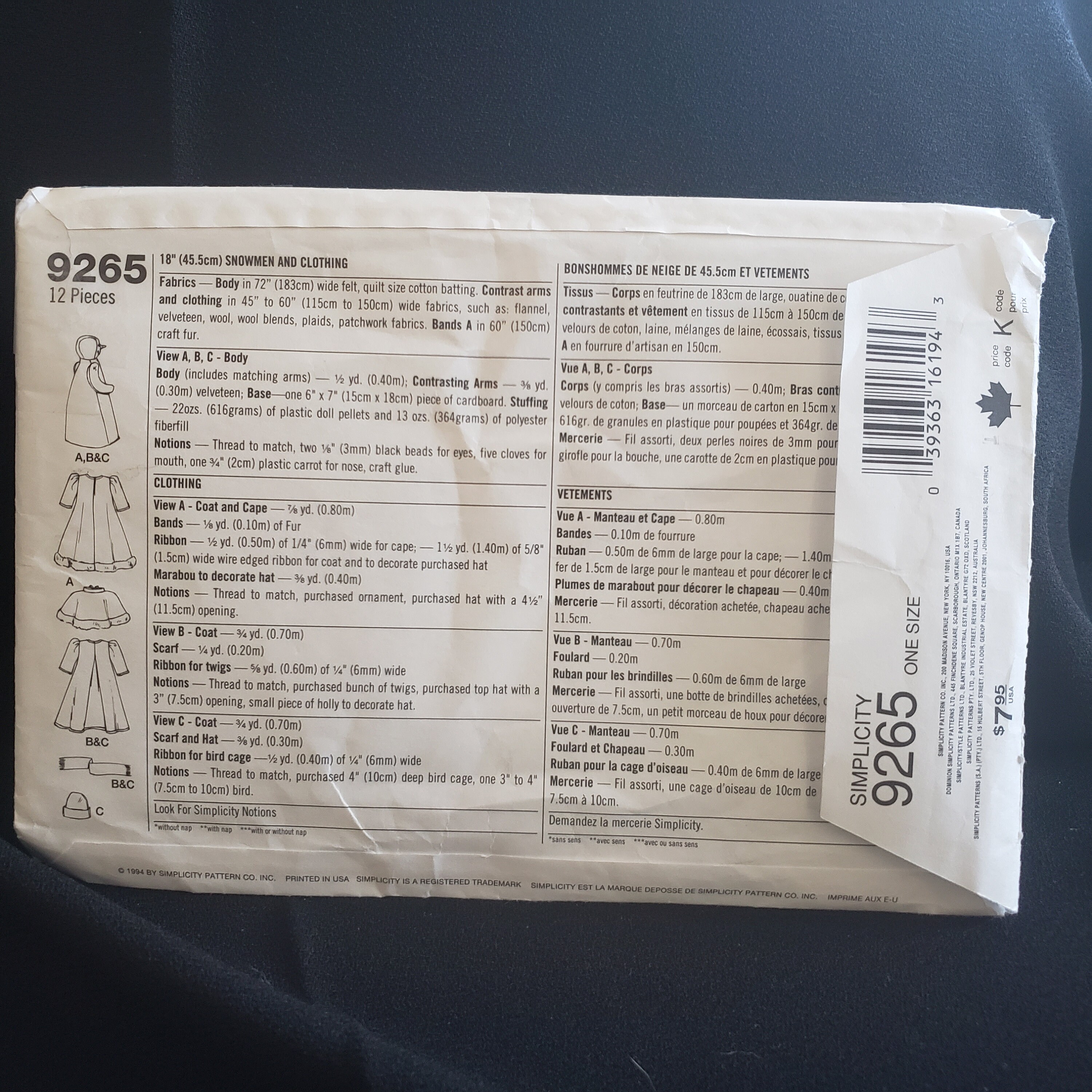 Simplicity 9447 Sewing Pattern for Classic Raggedy Ann & Andy Dolls and ...