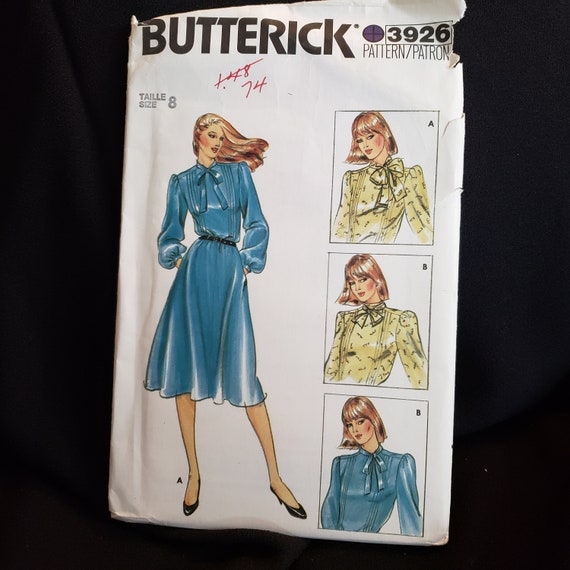 Butterick 3926 Sewing Pattern for Loose Fitting Dress mid - Etsy
