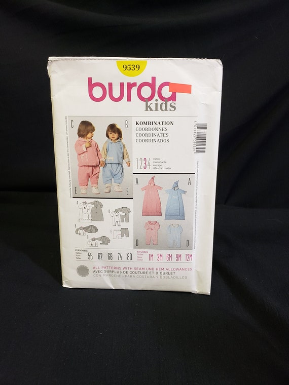 Burda 9539 Sewing Pattern for baby bunting sleeper and 2 | Etsy