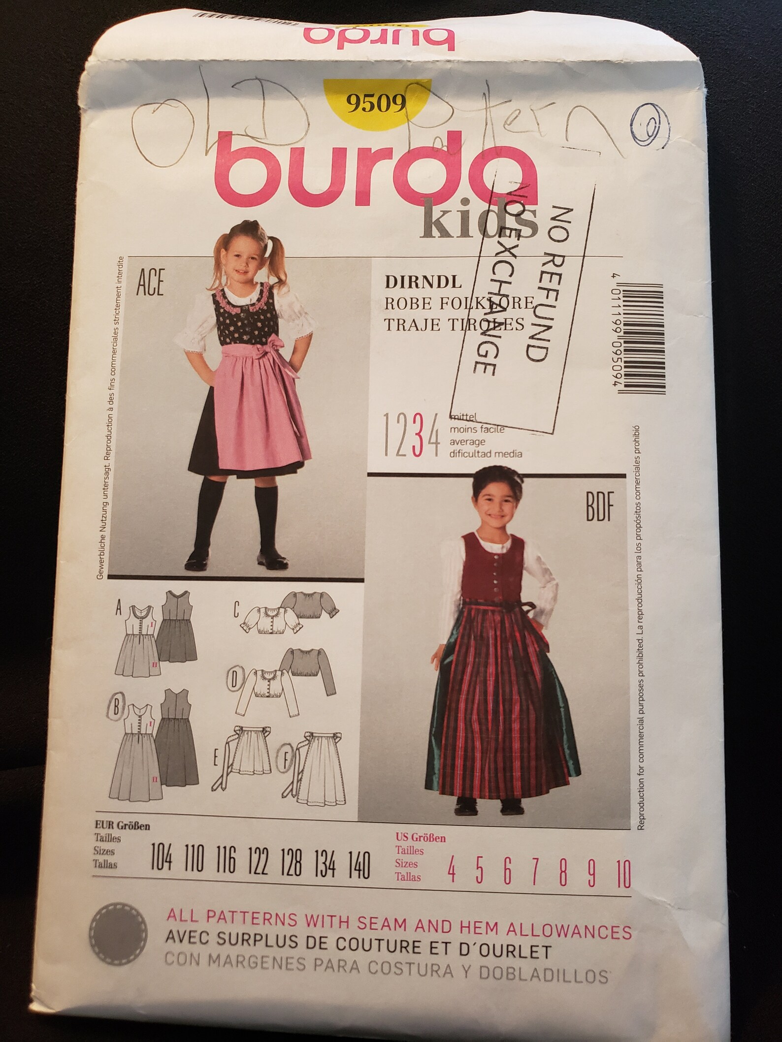 Burda 9509 Sewing Pattern for Oktoberfest Dress Top and - Etsy