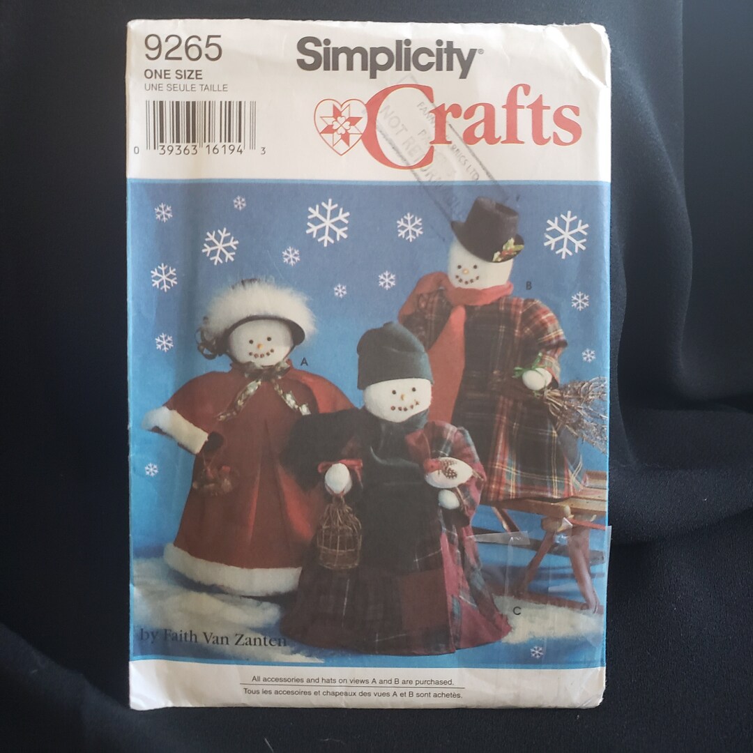 Simplicity 9265 Sewing Pattern for Faith Van Zanten Crafts - -18 Inch ...