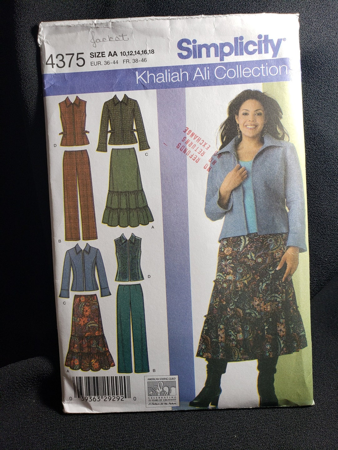 Simplicity 4375 Sewing Pattern for Khaliah Ali Collection, Women's Vest ...