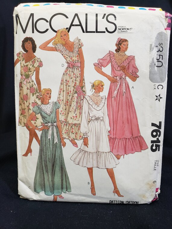Mccalls 7615 Sewing Pattern for Vintage 80's Dress With | Etsy