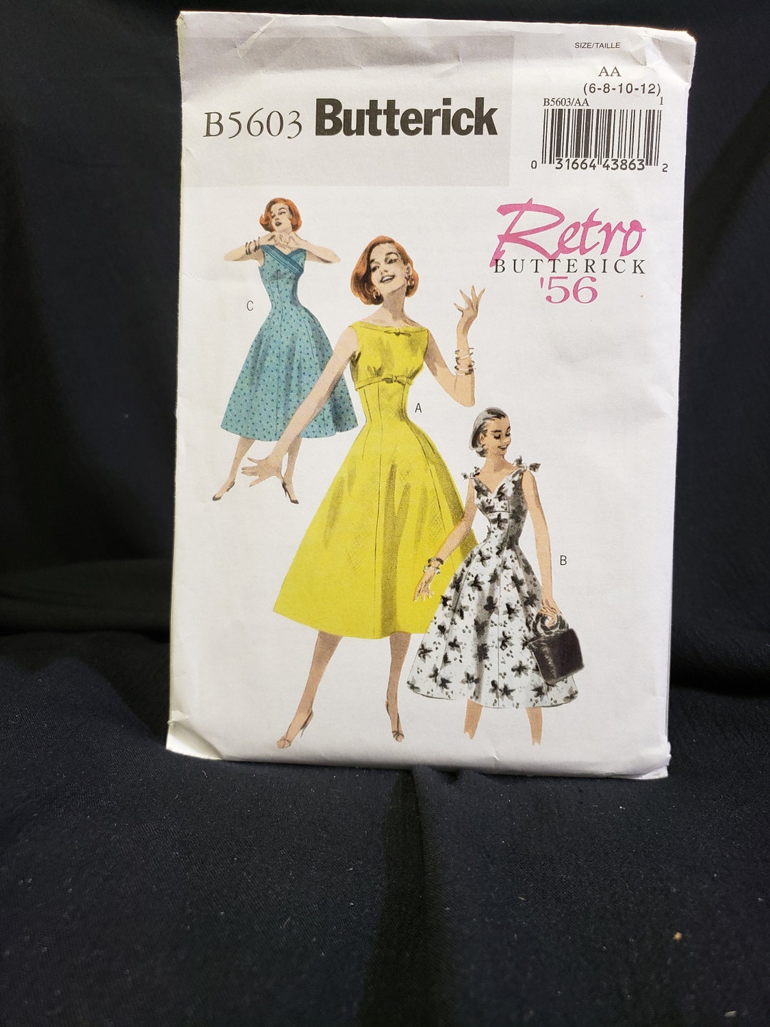 Butterick 5603 Sewing Pattern Retro Butterick '56 Easy Misses' Dress ...