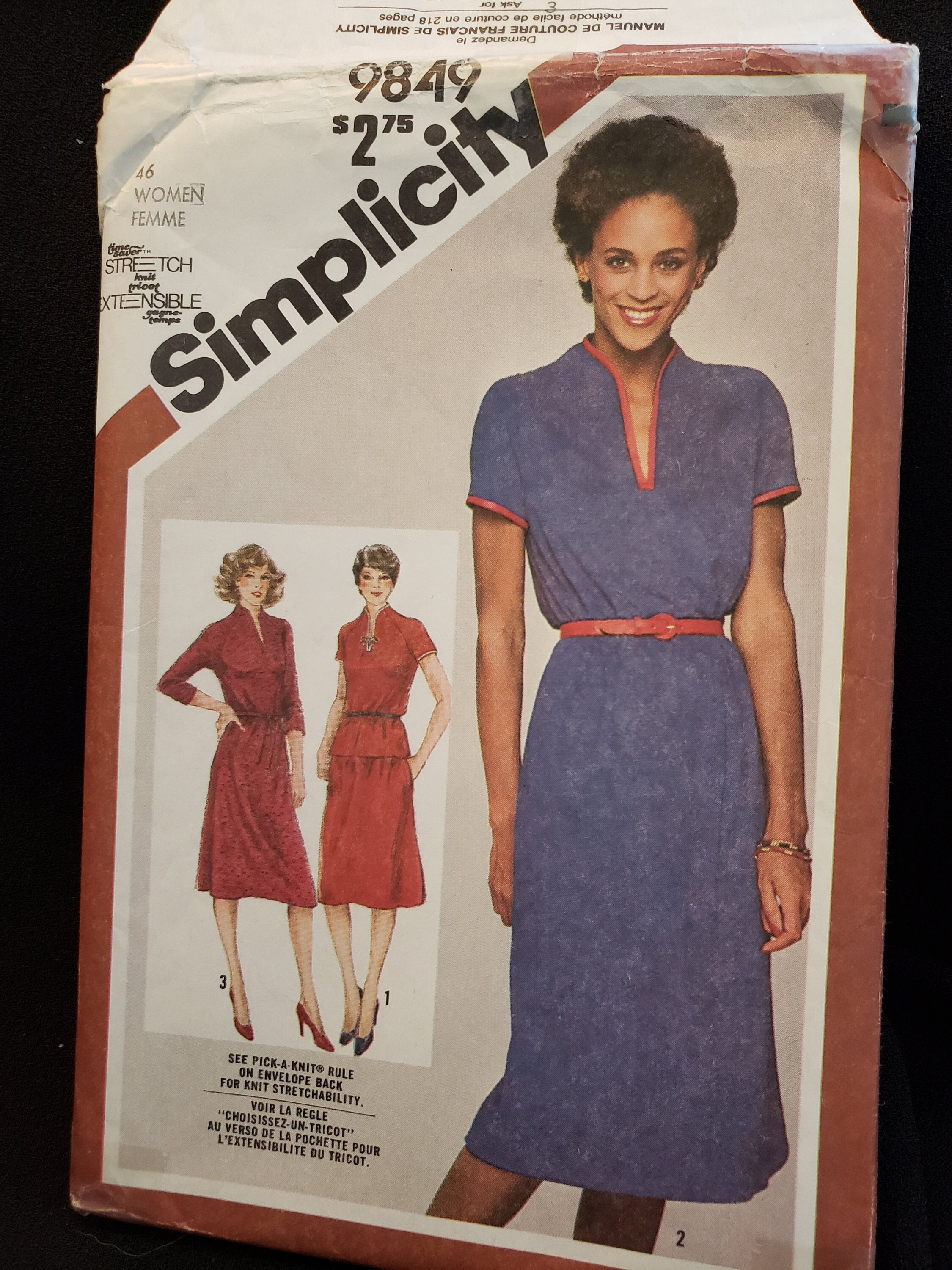 Simplicity 9849 Sewing Pattern for Pullover Dress or Two Piece Dress ...