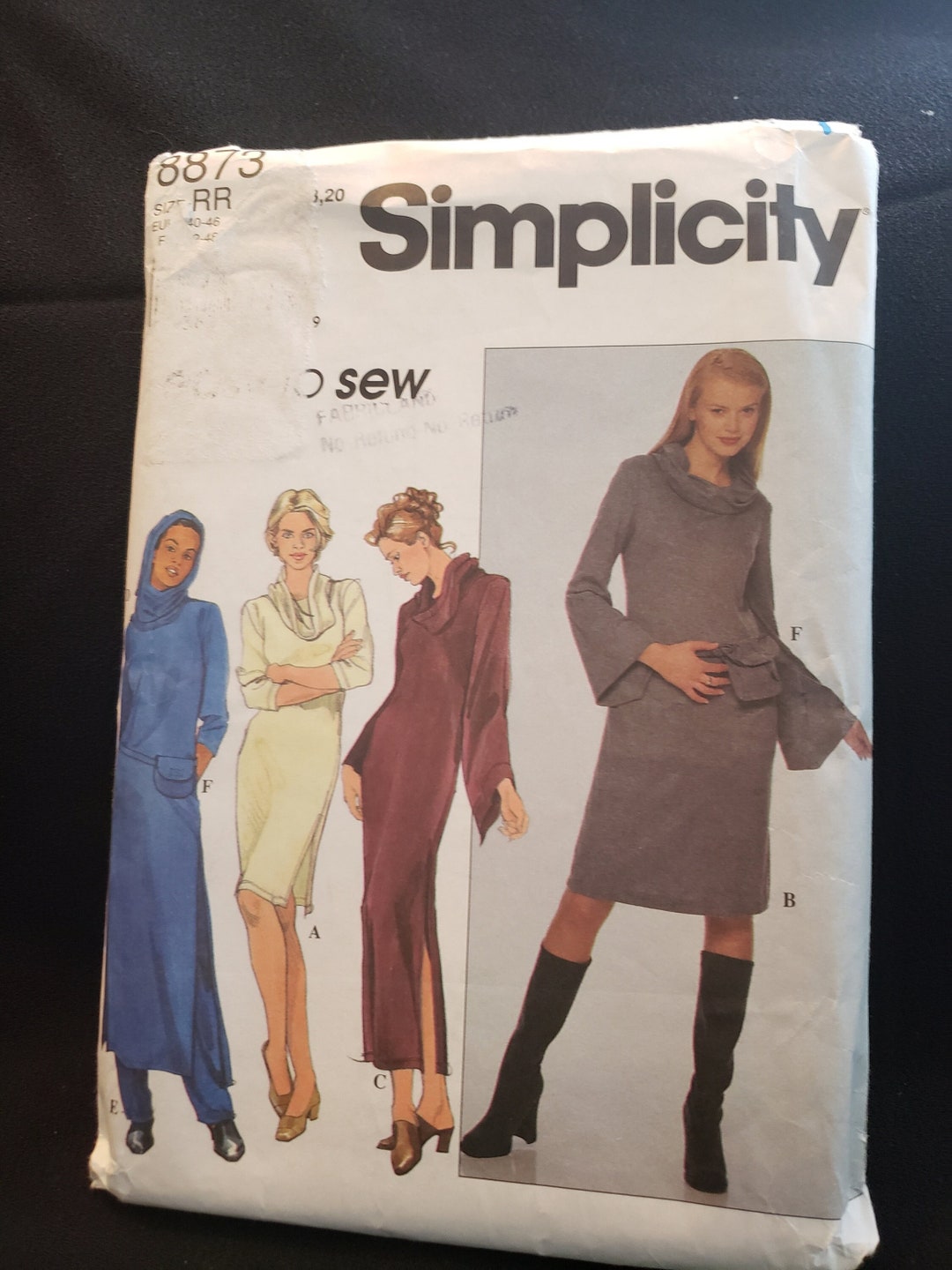 Simplicity 8873 Sewing Pattern Misses Knit Dress, Tunic, Pants and ...
