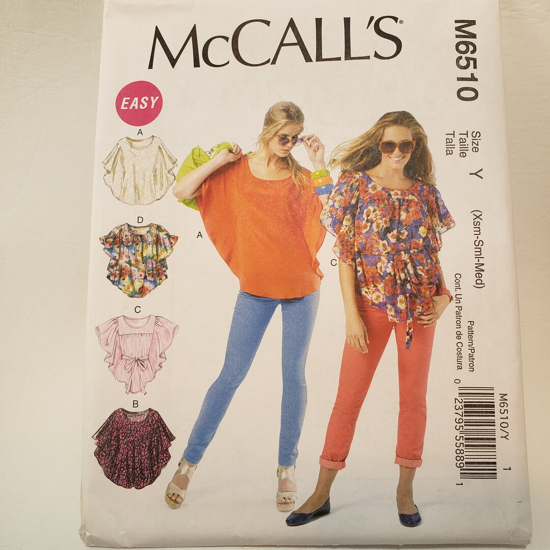 Mccalls 6510 Complete Uncut Factory Folds Sewing Pattern Butterfly ...