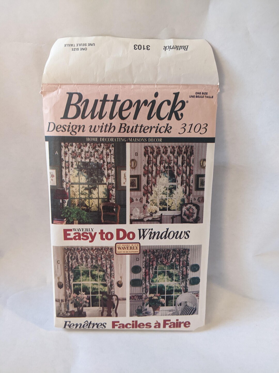 Butterick 3103, Cut Sewing Pattern for Window Coverings - Home Decor ...