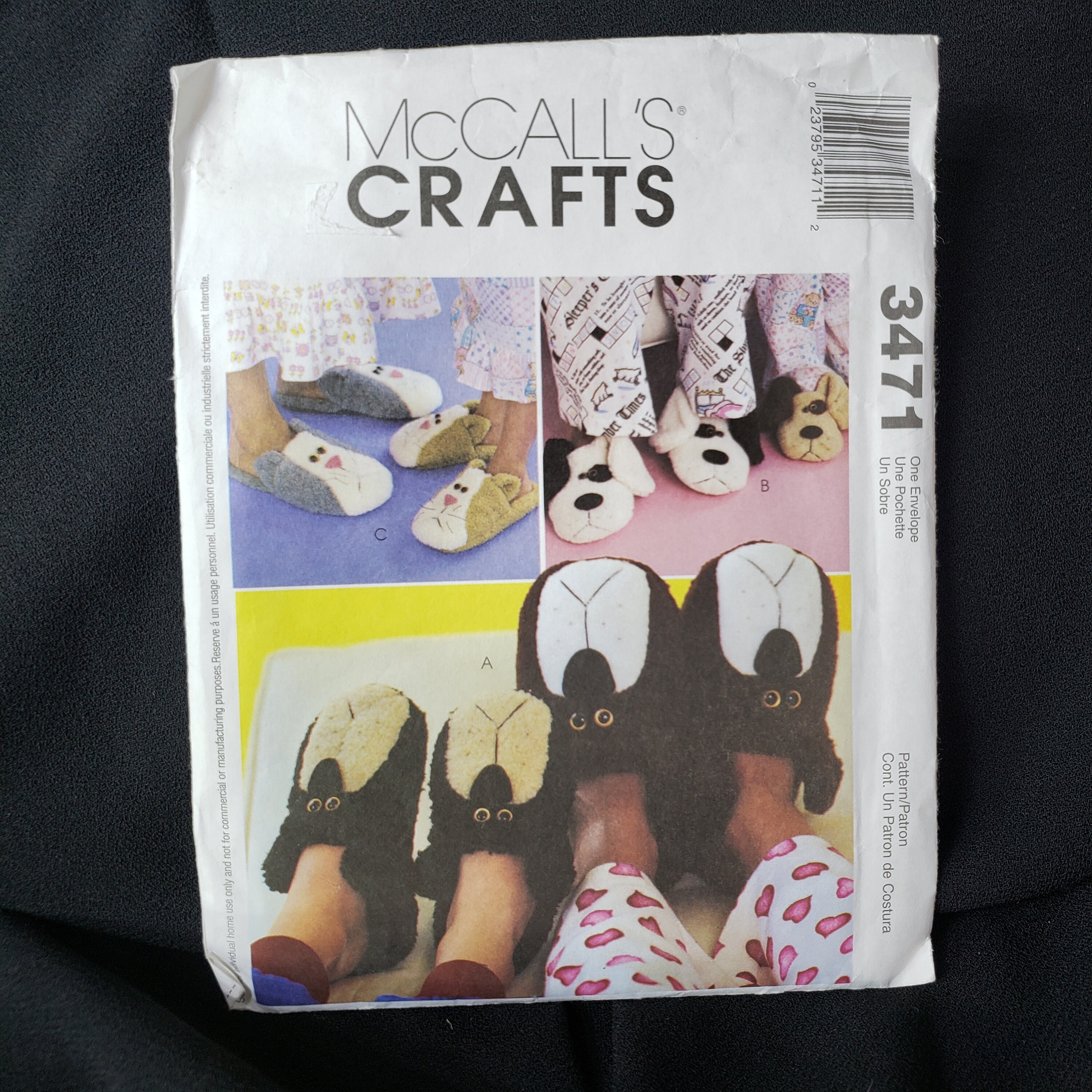 Mccall's 3471 Sewing Pattern for Adult and Children's Fuzzy Bear, Dog ...