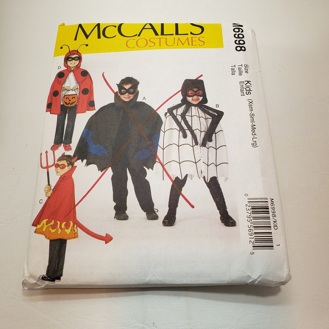 Mccall's 6998 Kids Costume Sewing Pattern, Halloween, Capes, Ladybug ...
