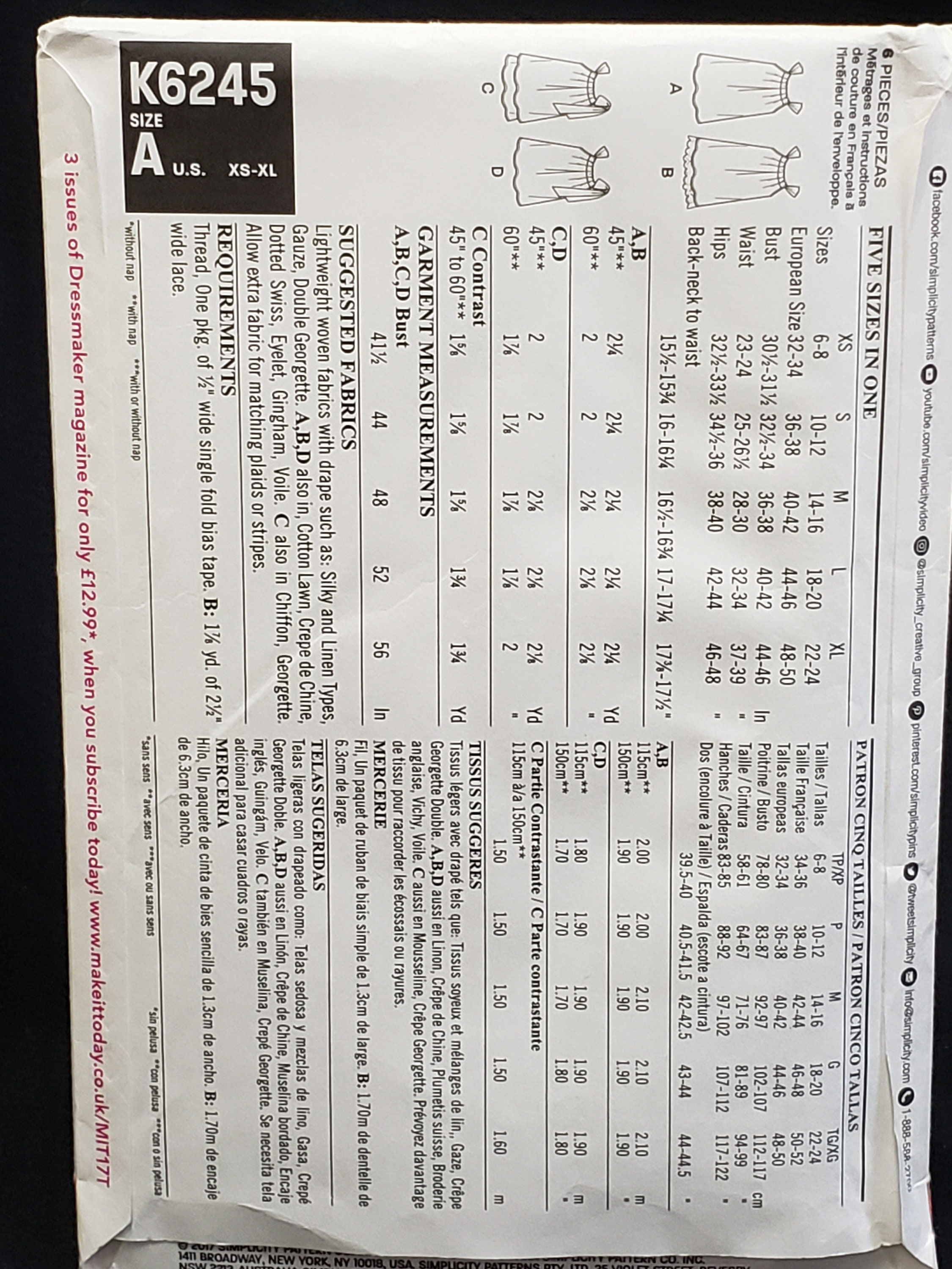 New Look 6245 Sewing Pattern for Tie Strap Blouse Sizes - Etsy