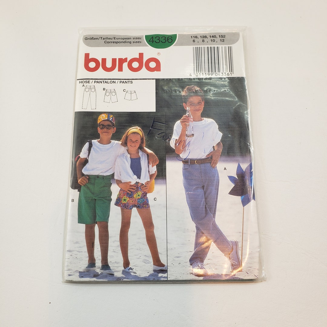 Burda 4336 Rare Sewing Pattern for Unisex Shorts and Pants, Jeans Style ...
