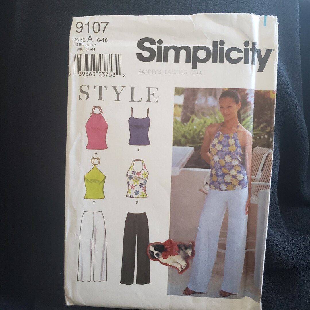 Simplicity 9107 Sewing Pattern for Misses Halter/summer Tops and Pull ...