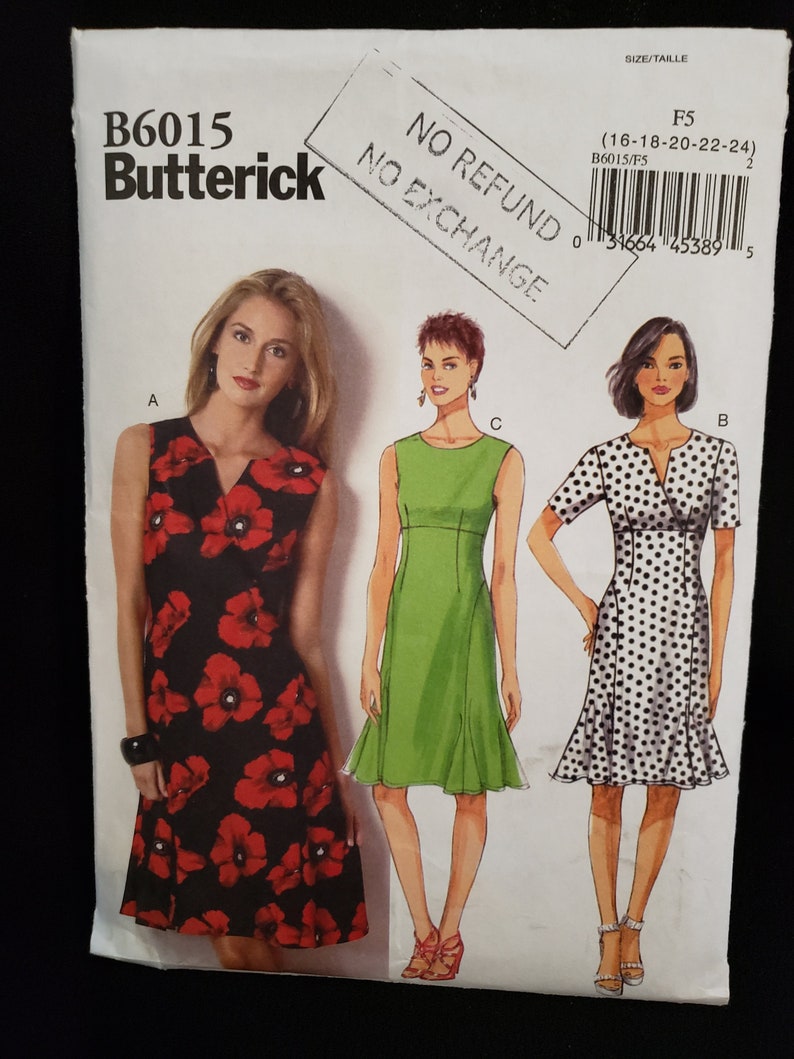 Butterick 6015 Sewing Pattern Dress High Waist Fitted - Etsy