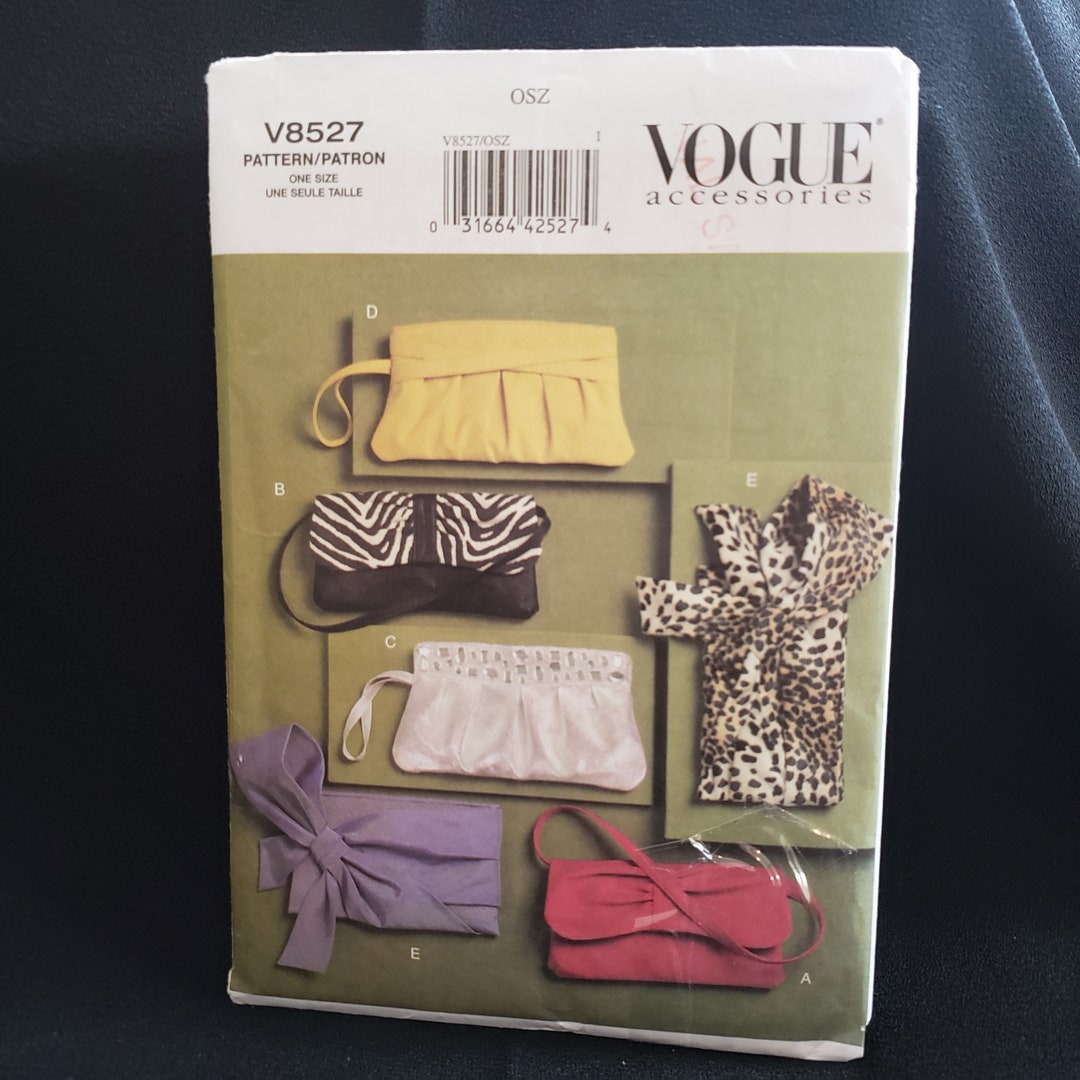Vogue 8527 Sewing Pattern for Clutch Bags - Match Your Dress - 5 Styles ...