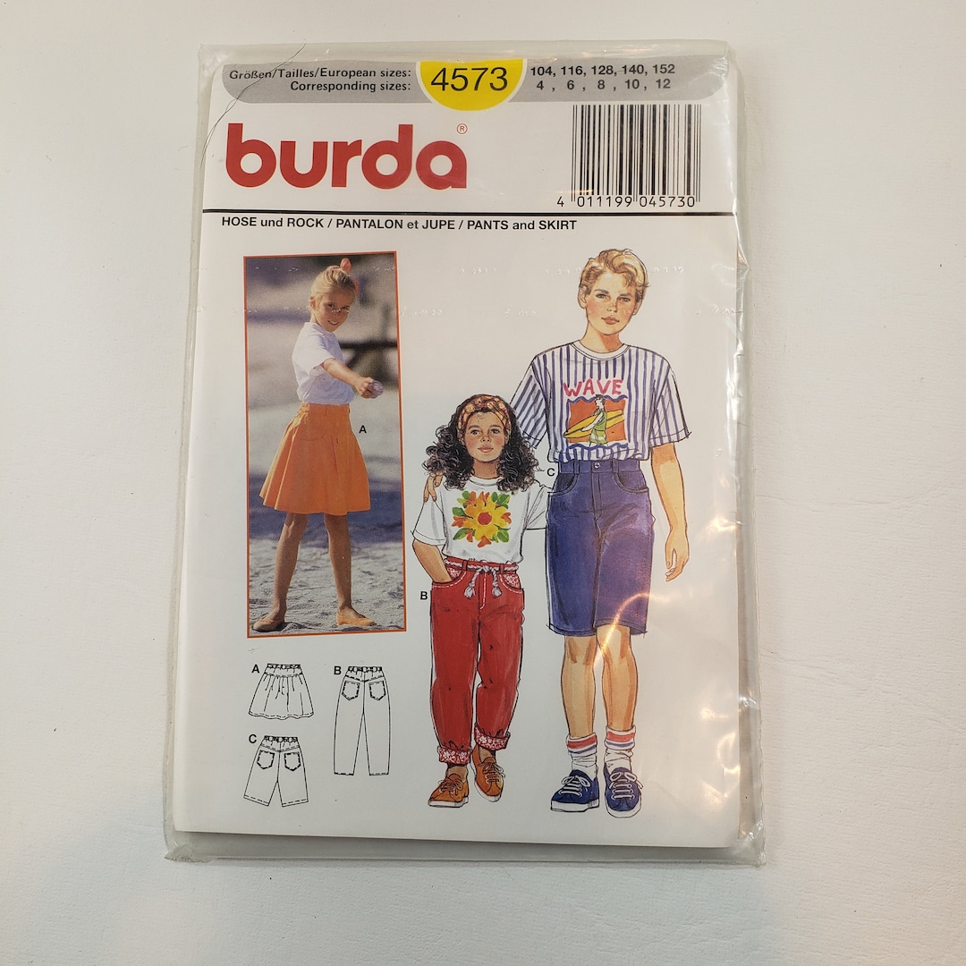 Burda 4573 Sewing Pattern for Child's Skirt, Shorts or Pants - UNCUT FF ...