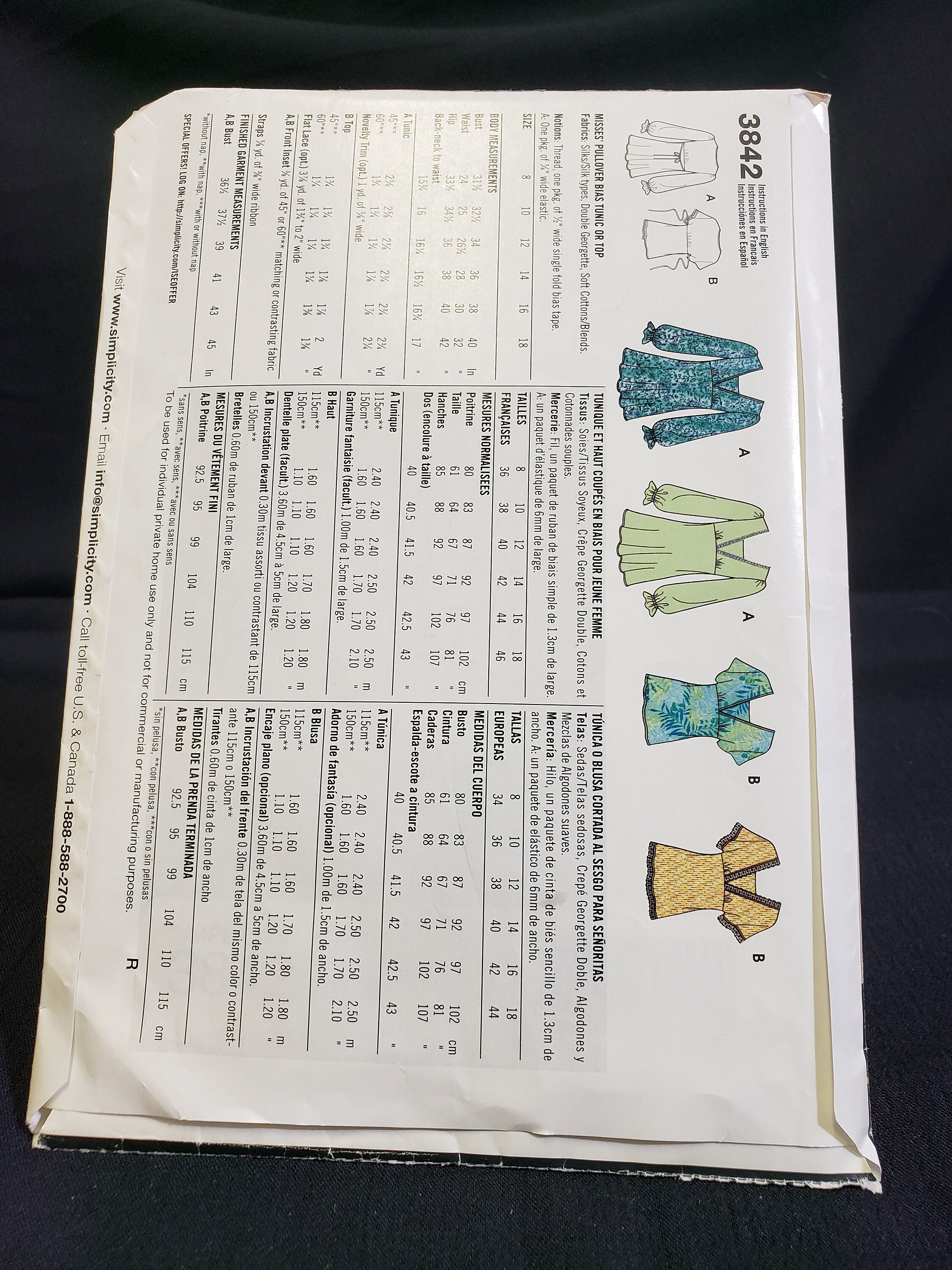 Simplicity 3842 Sewing Pattern for Woman's Blouse Sizes 8-18 Pullover ...