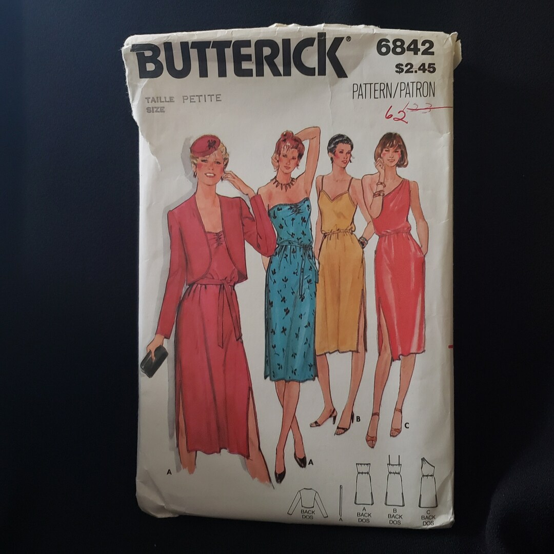 Butterick 6842 Sewing Pattern for Vintage 70's Dress Variations With ...