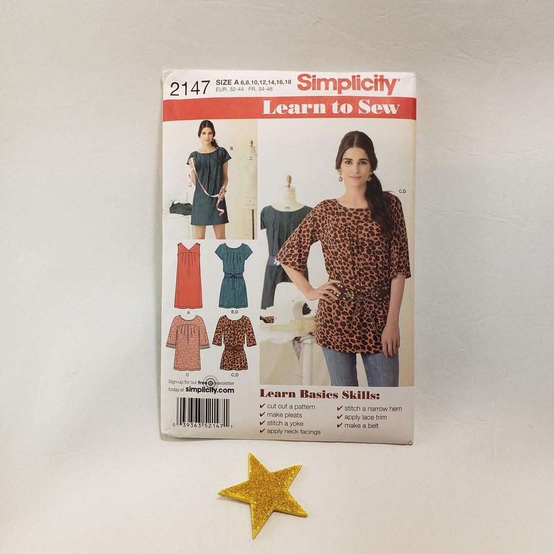 Simplicity 2147 Sewing Pattern Mini Dress, Tunic and Belt - Learn to ...
