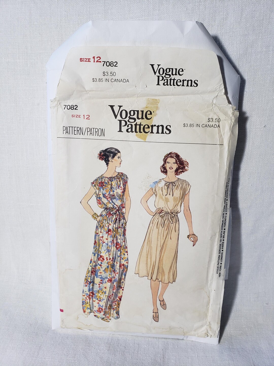 Vogue 7082, Sewing Pattern, Size 12 Woman's Dress CUT Complete, Read ...