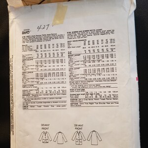 Vogue 8156 Sewing Pattern Misses Jacket , Loose Fitting Lined, Below ...