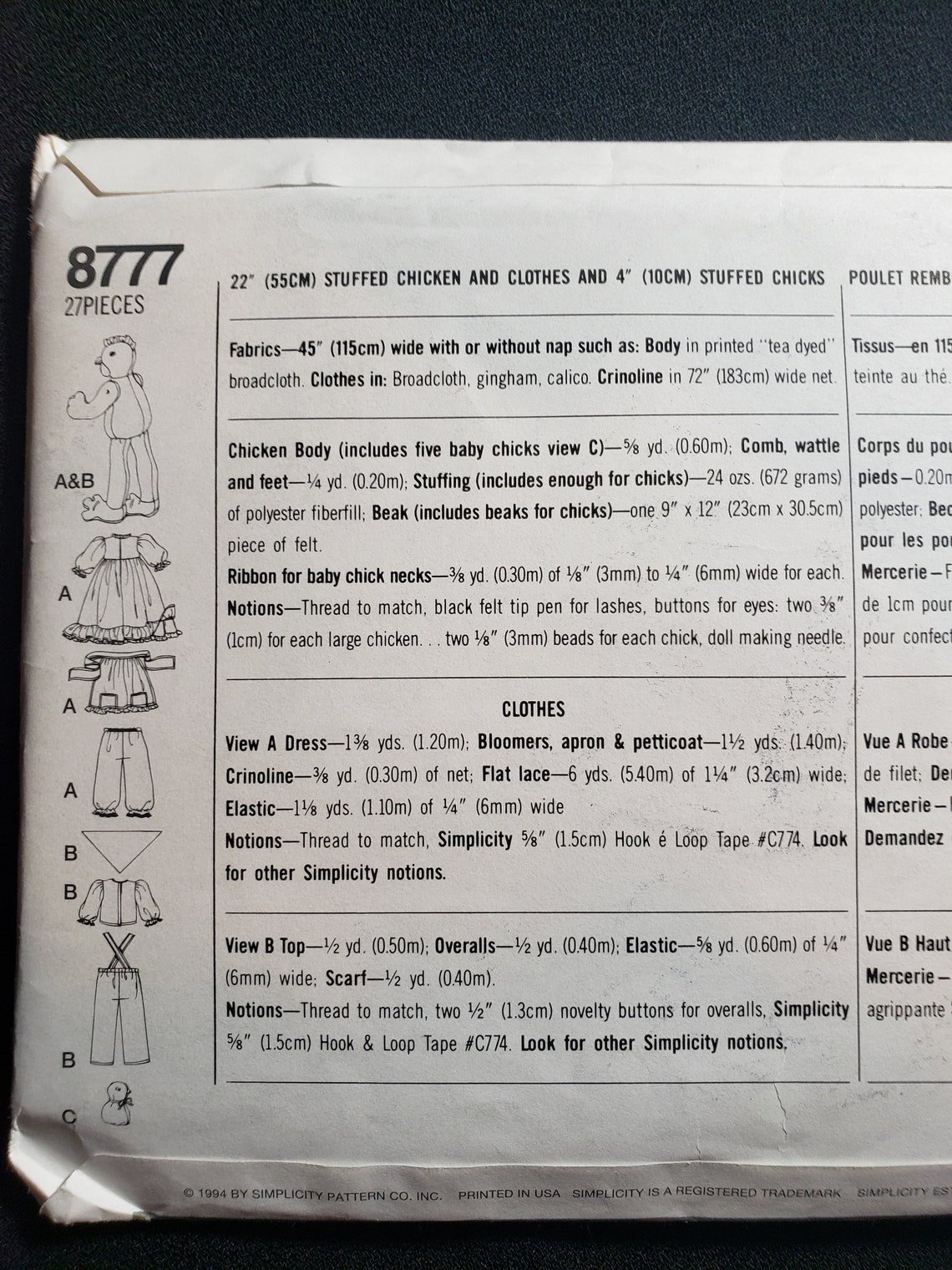 Simplicity Crafts 8777 Sewing Pattern for 22 Inch Stuffed Chicken and ...