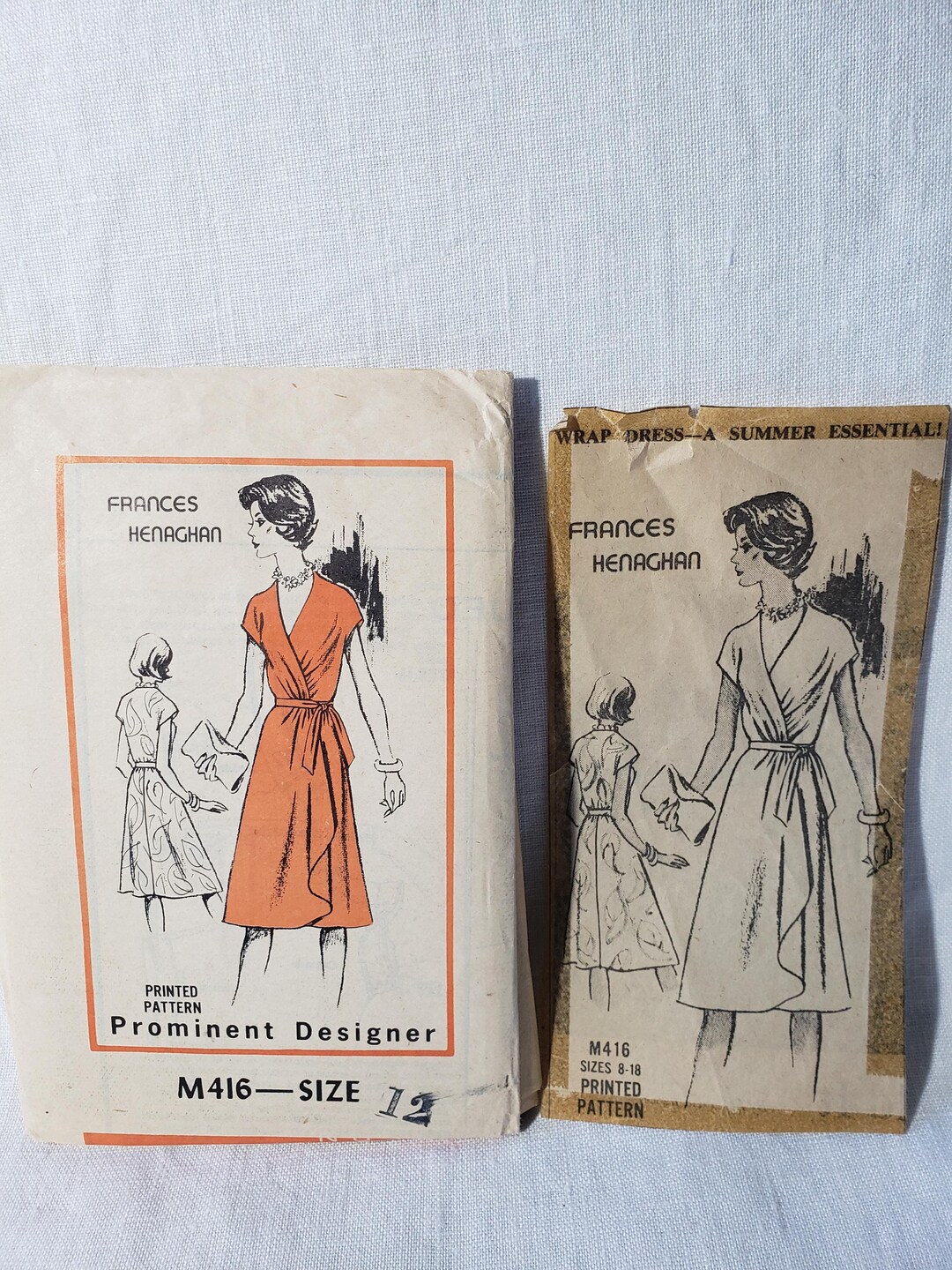 Very Rare Printed Pattern M416 Frances Henaghan Wrap Dress, Cut Sewing ...