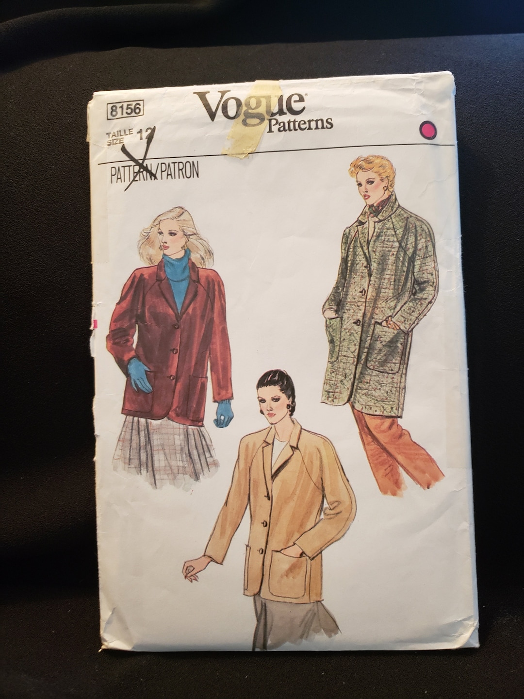 Vogue 8156 Sewing Pattern Misses Jacket , Loose Fitting Lined, Below ...