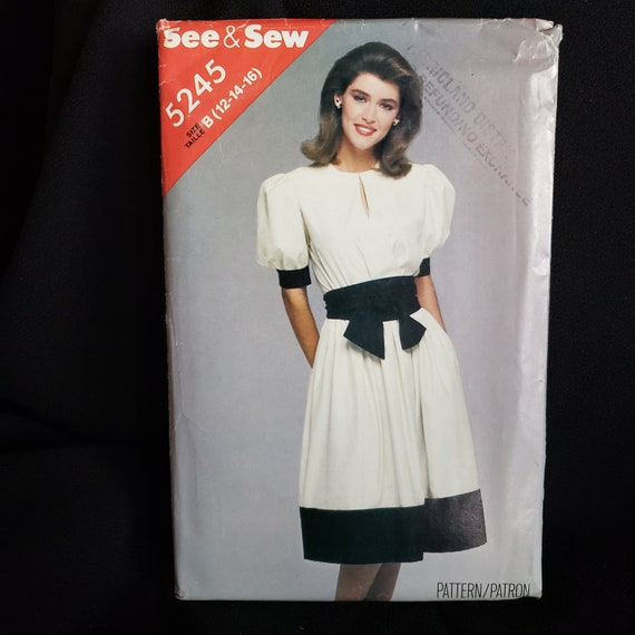 See and Sew 5245 Sewing Pattern for Pullover Dress and Sash - Etsy