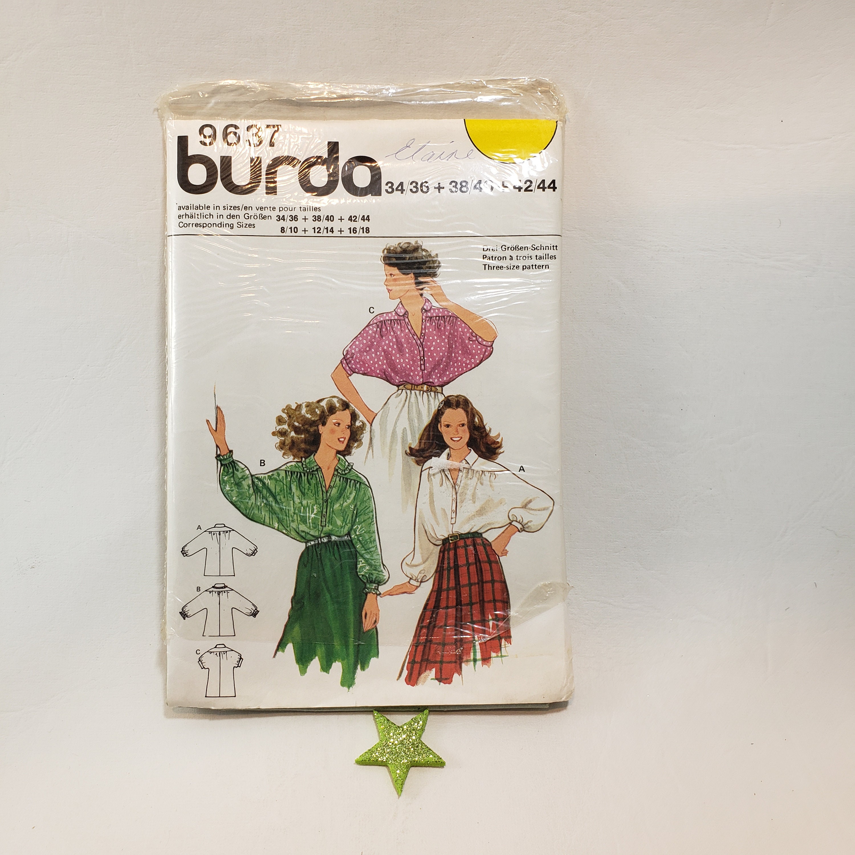 Burda 9637 Very Rare Blouse Pattern UNCUT FF Sizes 8-18 - Etsy