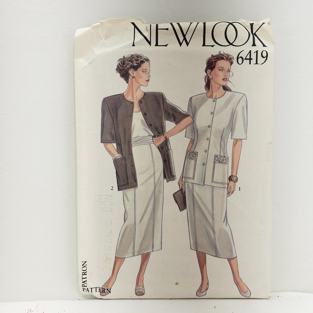 New Look 6419, Rare Sewing Pattern for 2 Piece Outfit, Semi Fitted ...