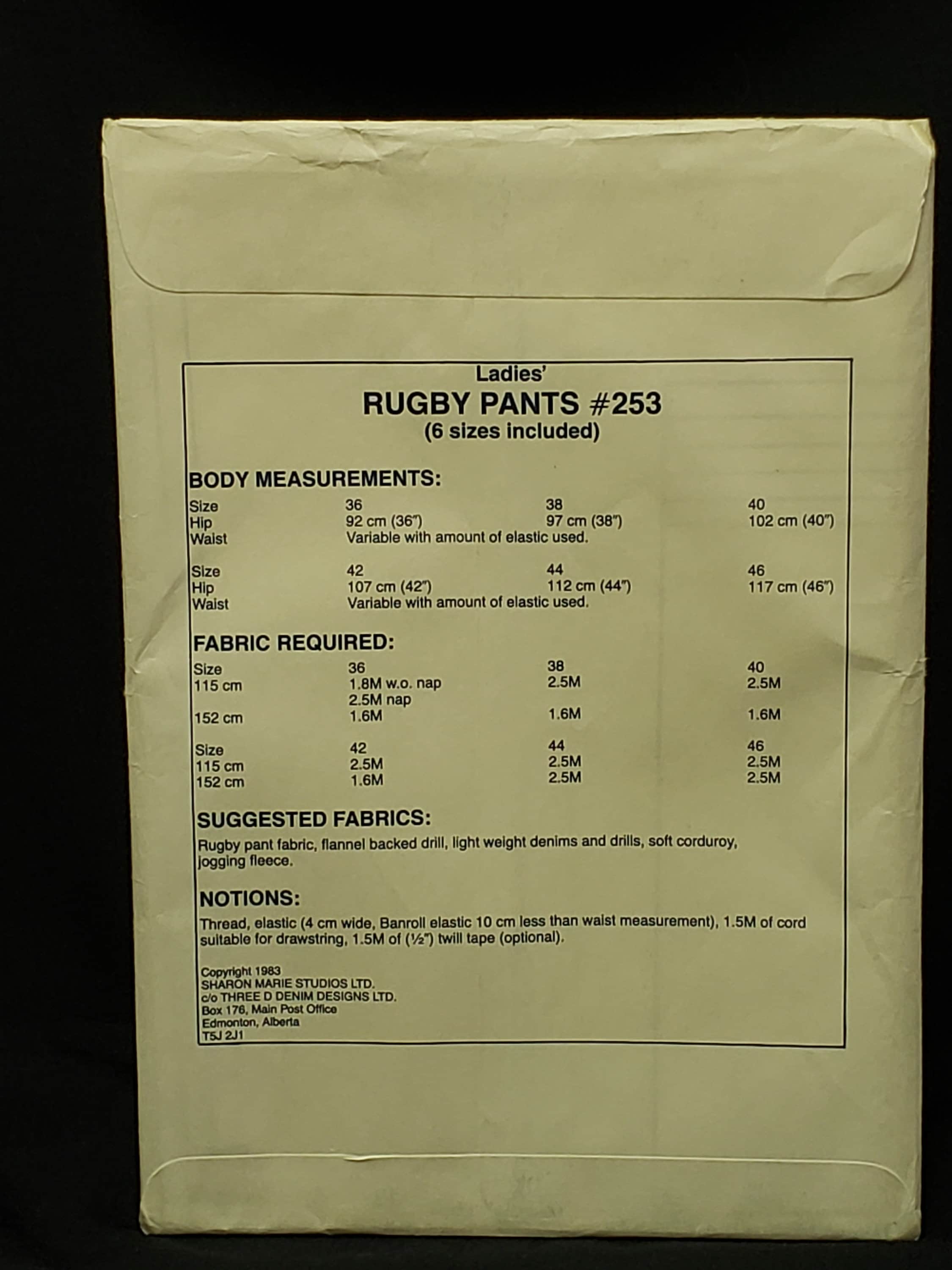 Vintage 1980s Rugby Pants Sewing Pattern/ Vintage Denim - Etsy