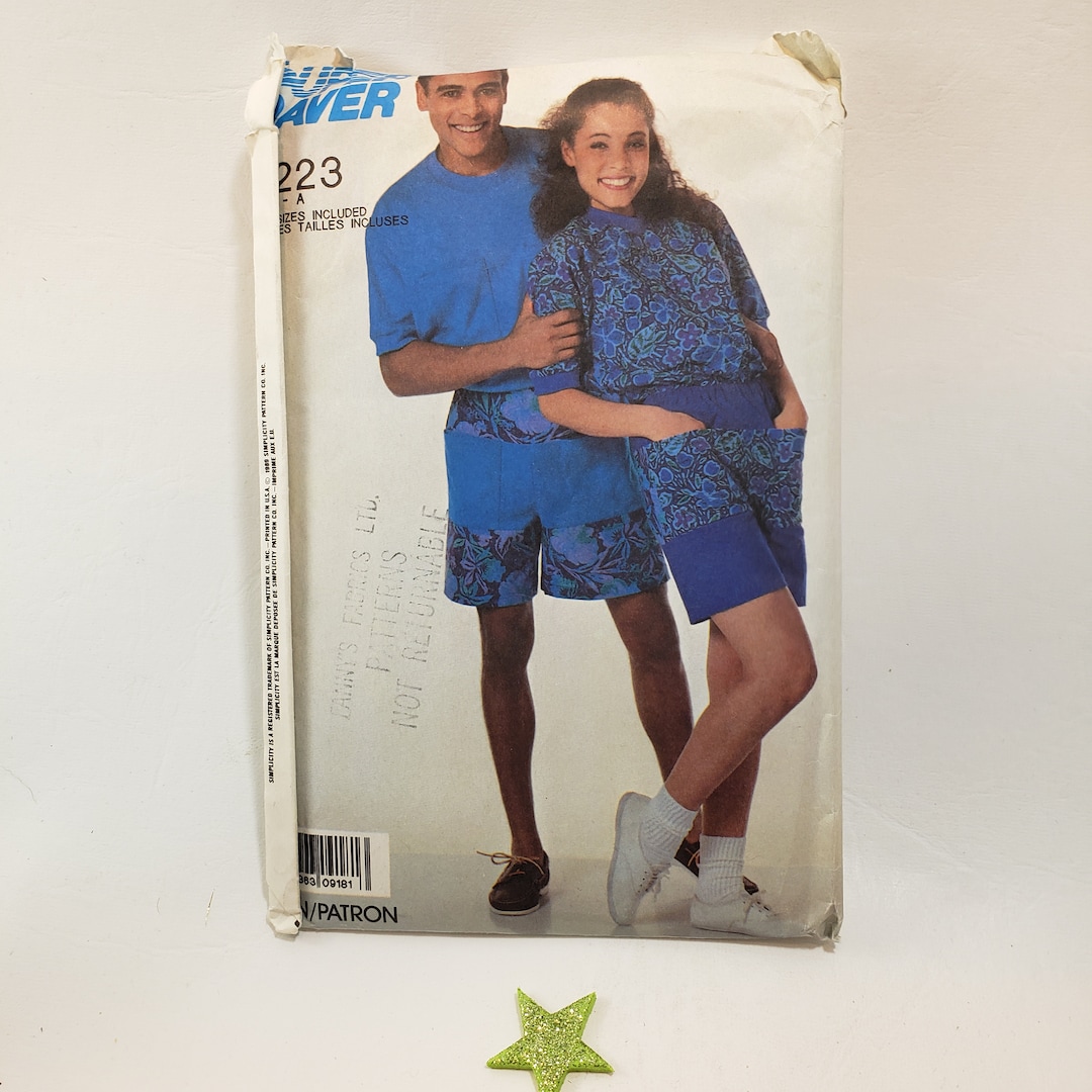 Simplicity Super Saver 9223 - 80s Sewing Pattern for Unisex Shorts and ...